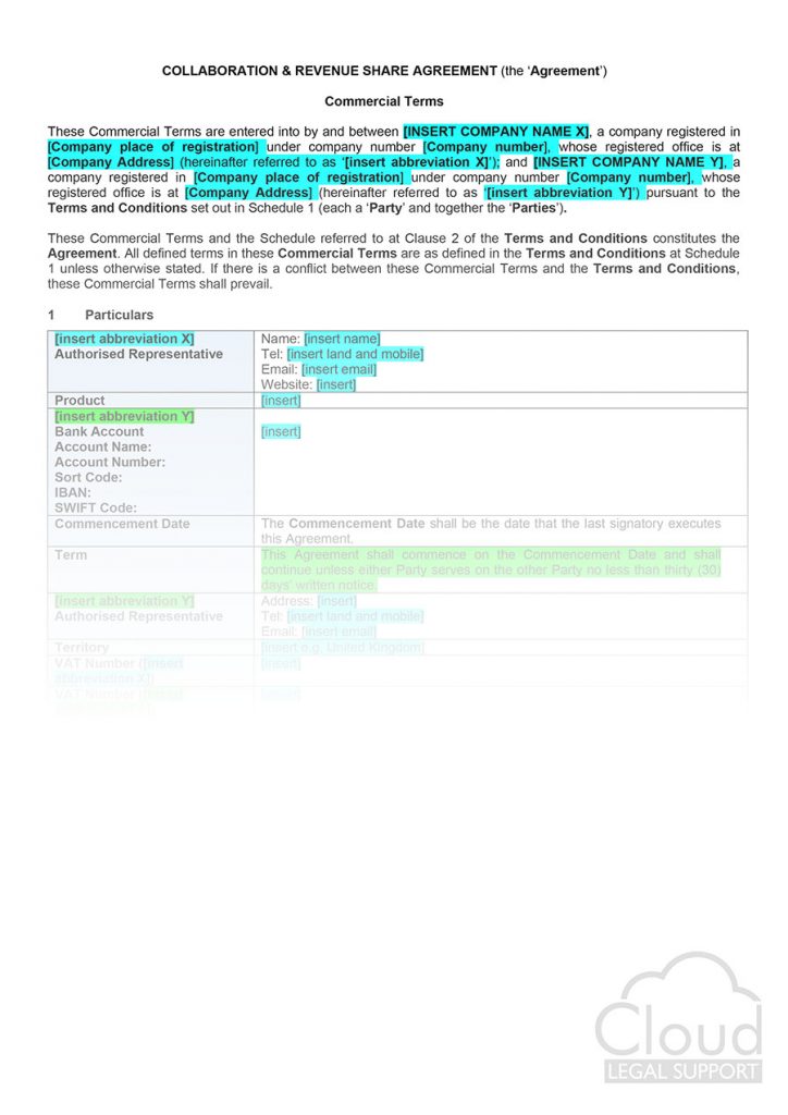 Collaboration & Revenue Share Agreement (B2B) - CloudLegal Support
