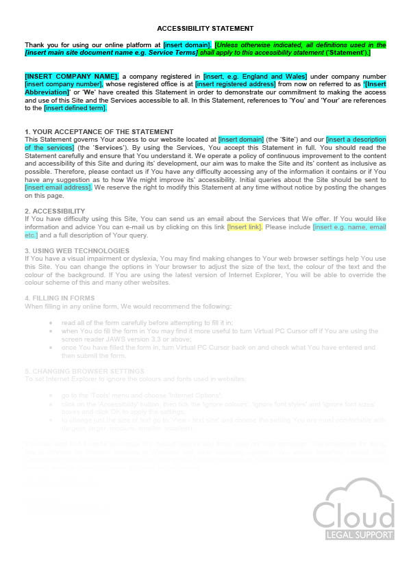Accessibility Statement - CloudLegal Support